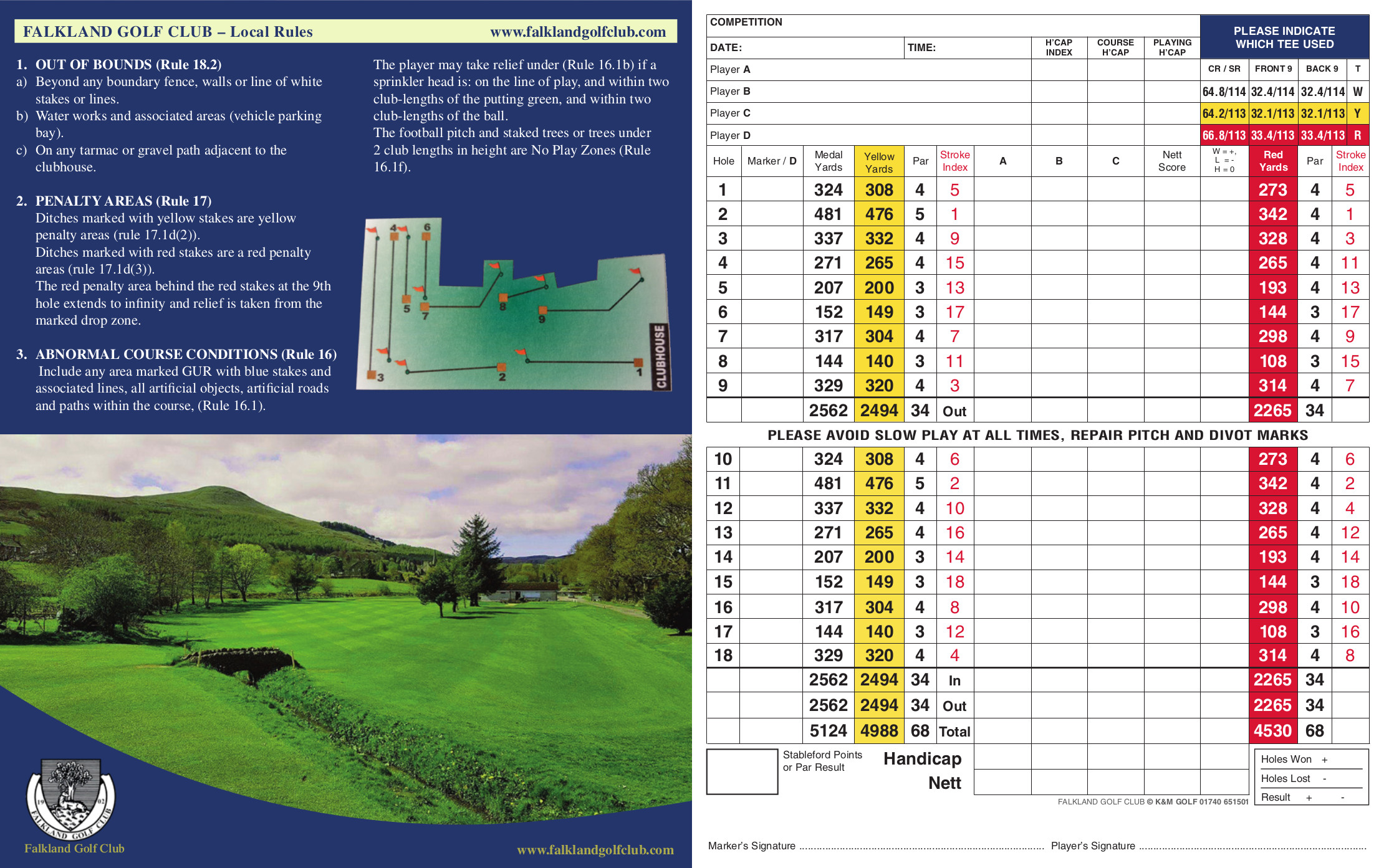 Course Layout - Falkland Golf Club